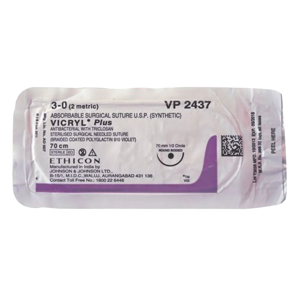 Ethicon Vicryl Plus # 3-0 Absorbable Violet Braided