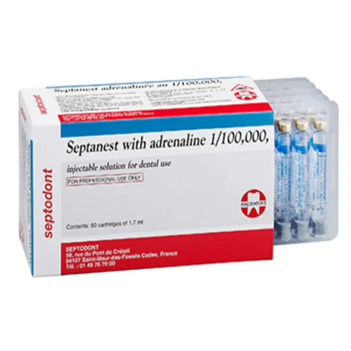 Septodont Septanest 4% Articaine With 1:100,000 Epinephrine Online at ... Septodont Septanest 4% Articaine With 1:100,000 Epinephrine Online at ...