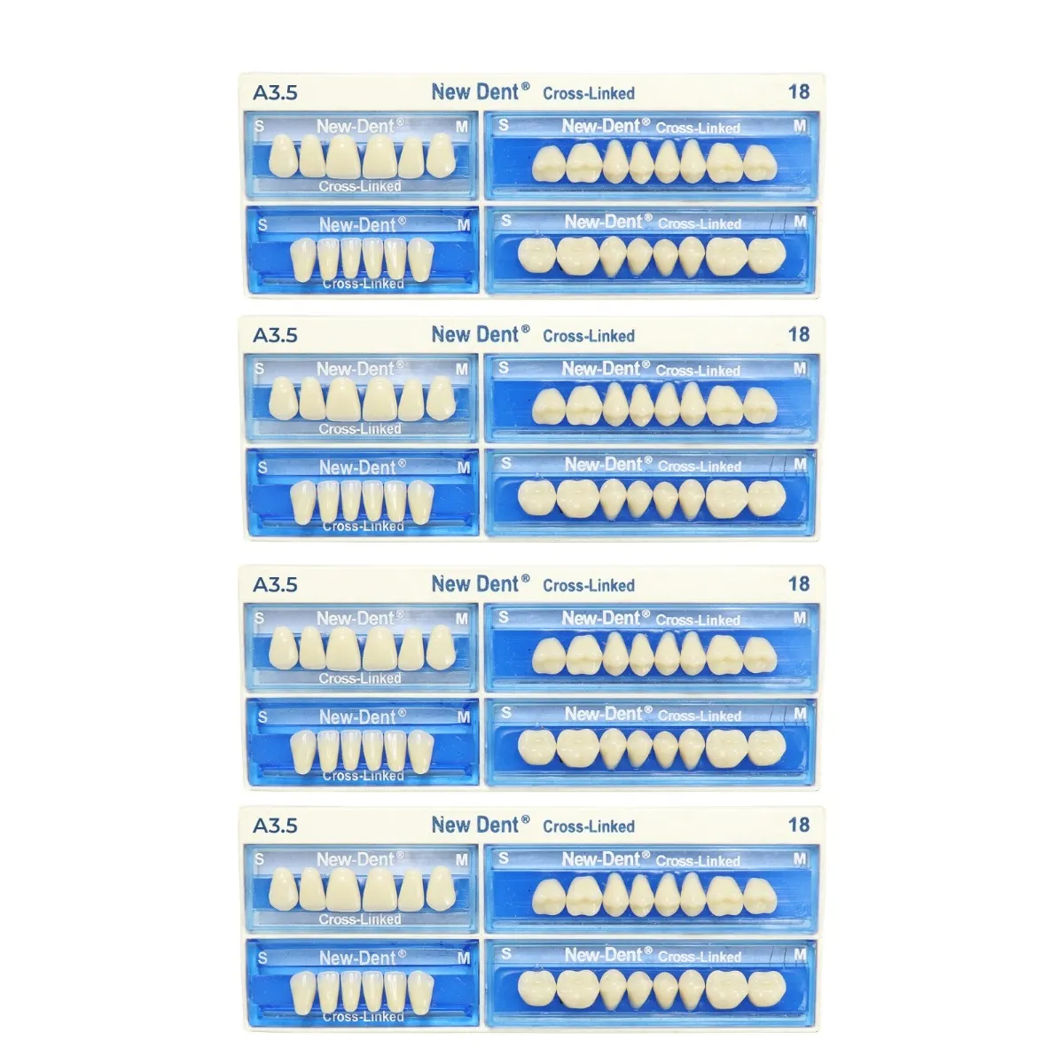 API Acrylic Teeth Sets - NewDent A3.5 (Pack of 4 Sets)