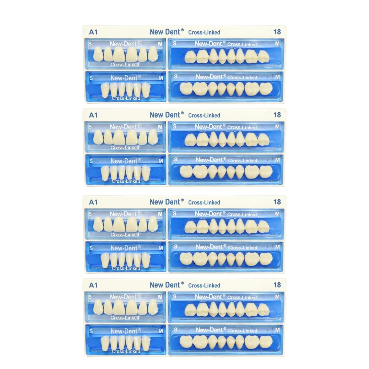 API Acrylic Teeth Sets - NewDent A1 (Pack of 4 Sets)